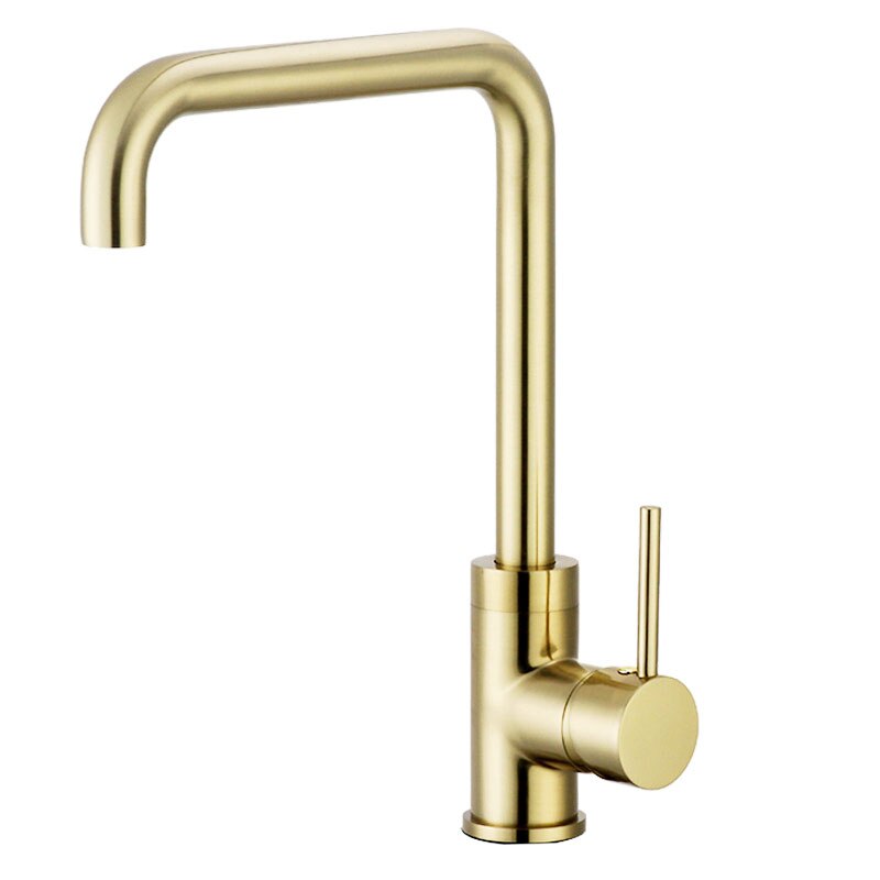 Brushed Gold Kitchen Faucet Deck Mount Single Handle – JunoShowers