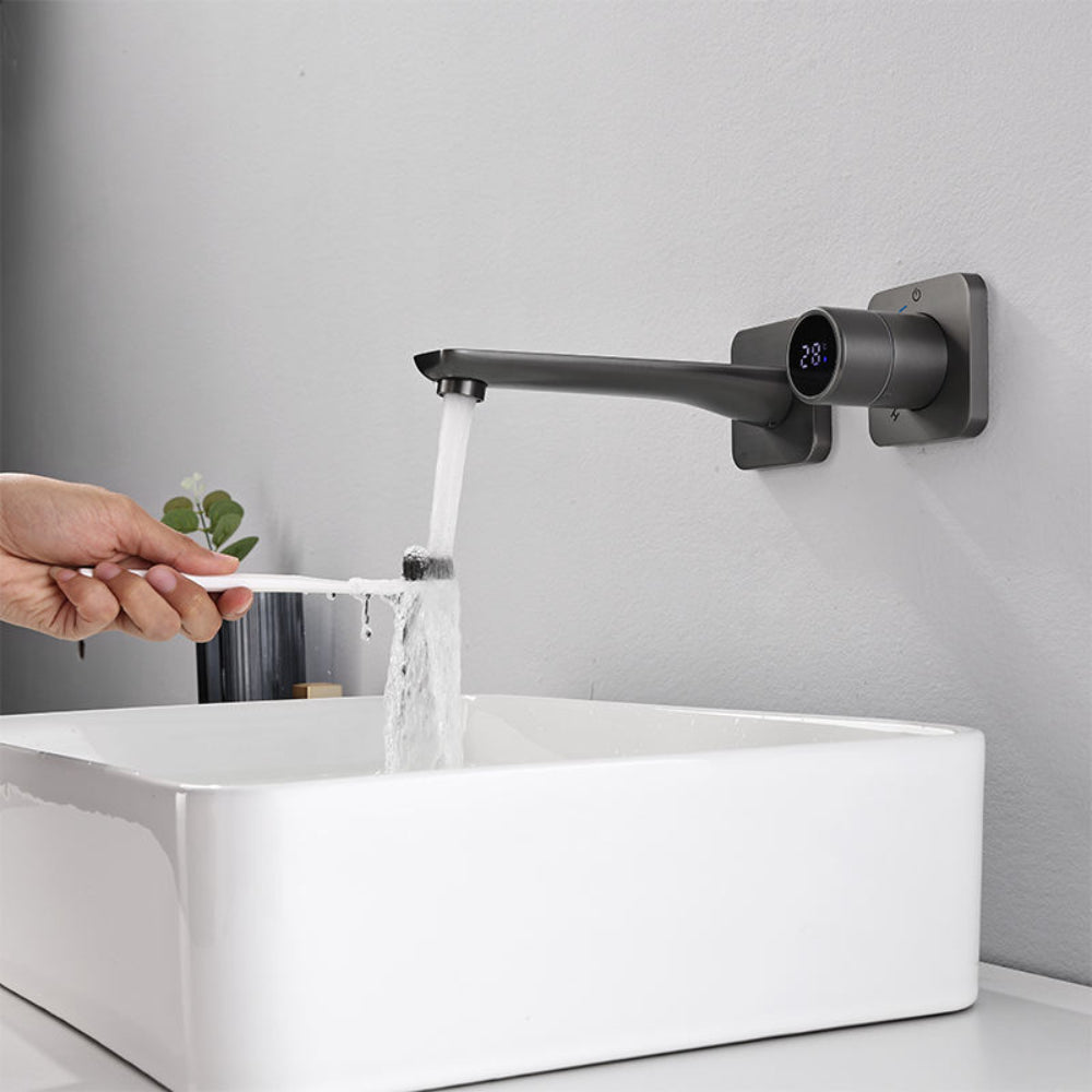 Juno Wall-Mounted Concealed Digital Display Faucet – Single Handle, Ho ...