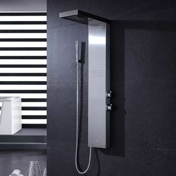Chrome Finish Jetted Rain Shower Panel with Hand Held Shower Head ...