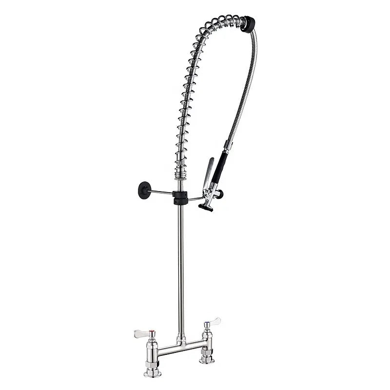 Juno Commercial Chrome Finish Dual Handle Kitchen Faucet Mixer Tap ...