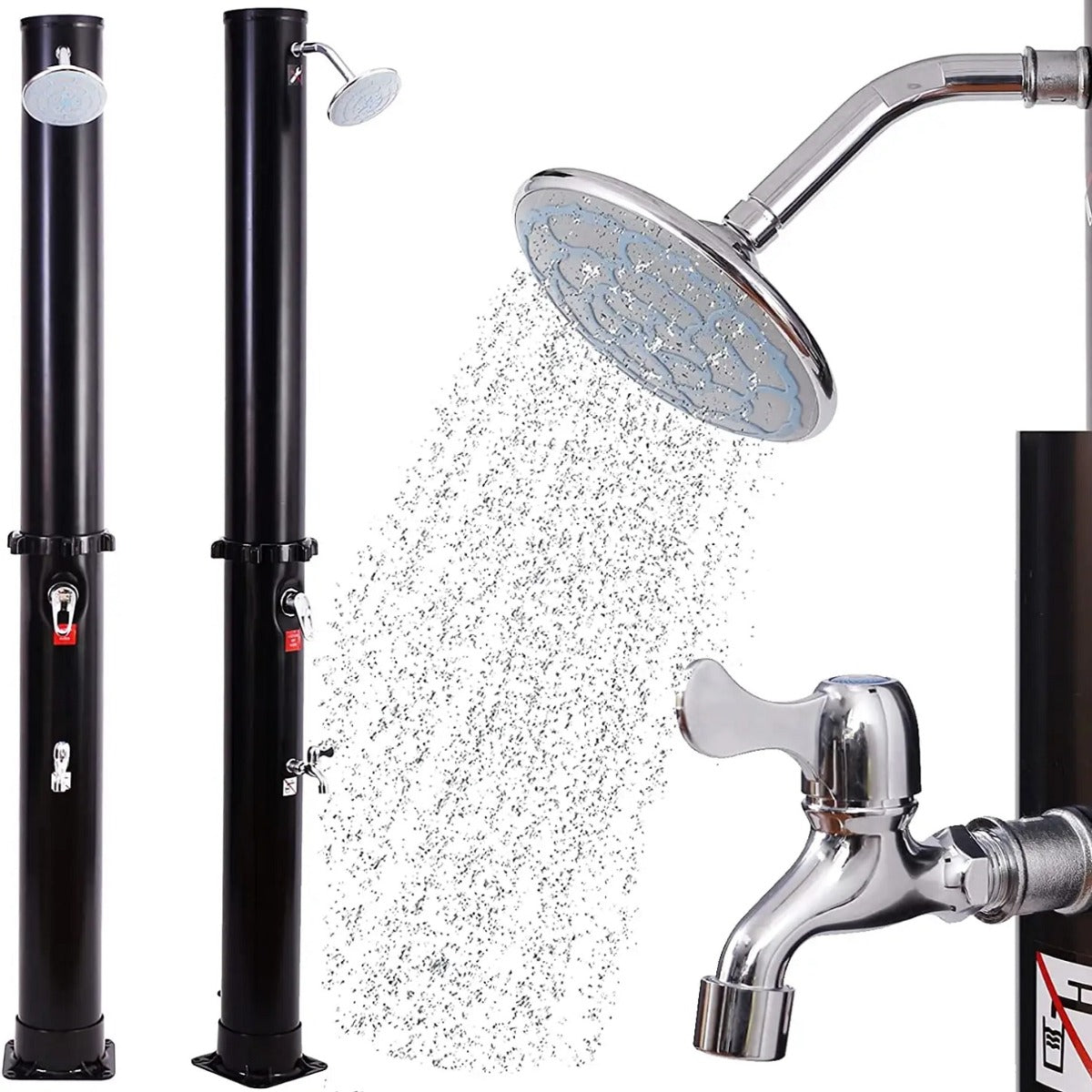 Juno Commercial Outdoor Swimming Pool Showers In Black Finish – JunoShowers
