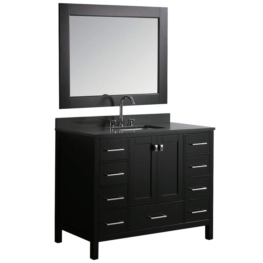 Juno Espresso 48 inch Bathroom Single Sink Vanity Set with Quartz Coun ...