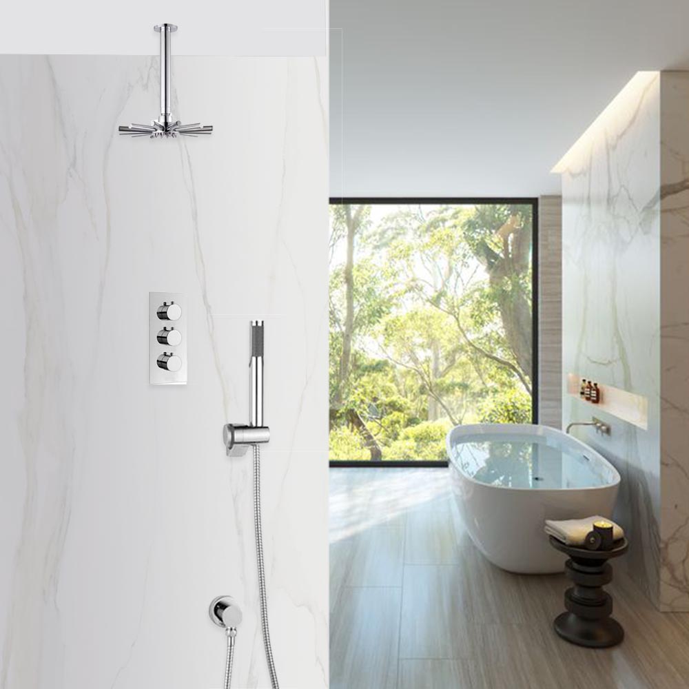 Neysa Waterfall Shower Massage Set with Handheld Showers – JunoShowers