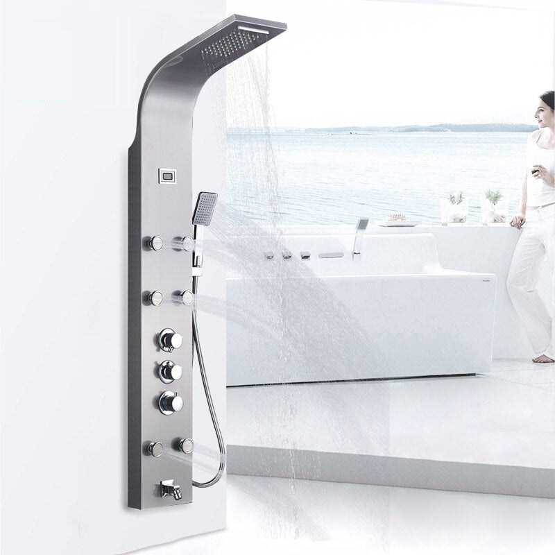 Juno Stainless Steel Rose Gold Shower Panel – JunoShowers