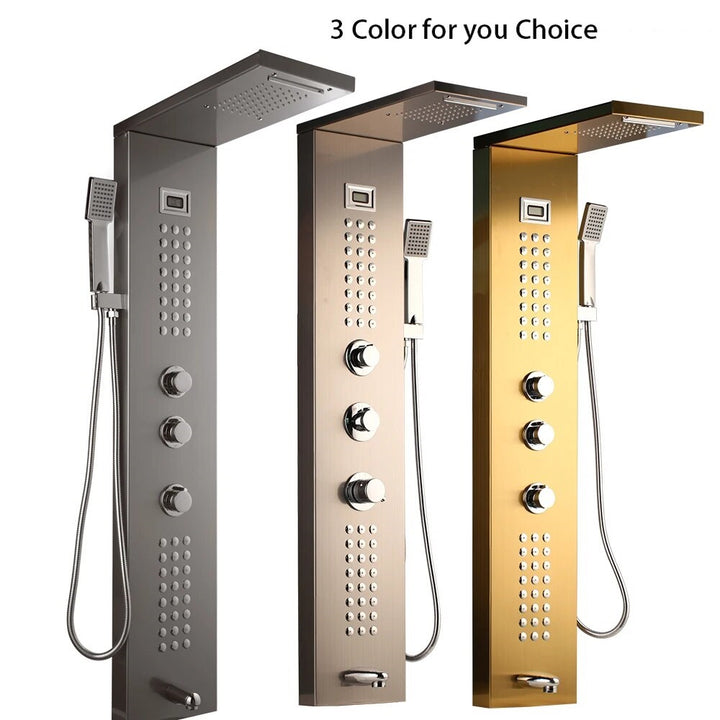 Stainless Steel Shower Panels | Massage Shower Panel – JunoShowers