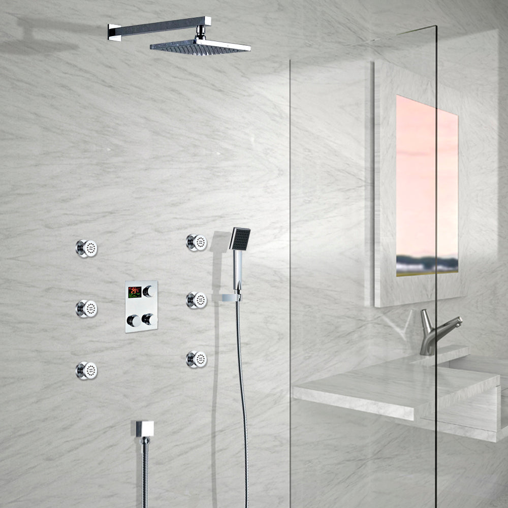 Square Shower Head Jetted Body Massage Shower System – JunoShowers