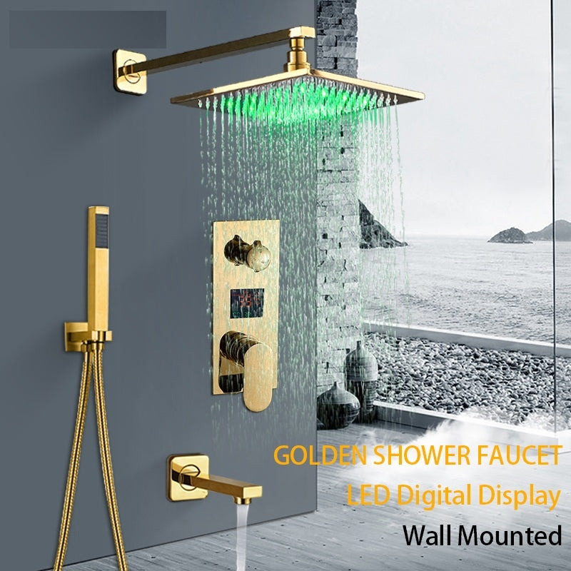 Juno Verona Bathroom Shower Set With Mixer Tap In Gold – JunoShowers