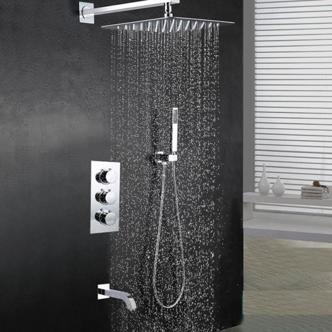 Verona Wall Mounted Chrome Finish Shower Set With Hand Held Shower And ...